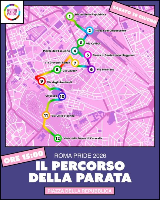 Roma Pride 2026: parata e percorso ufficiale